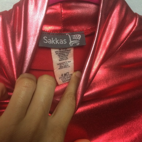 Sakkas | Tops | Metallic Cherry Red Crop Top And Mini Skirt Set | Poshmark